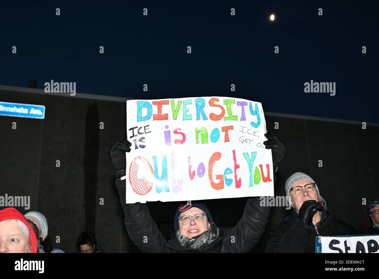 Protesters gather outside the Bishop Henry Whipple Federal Building ...