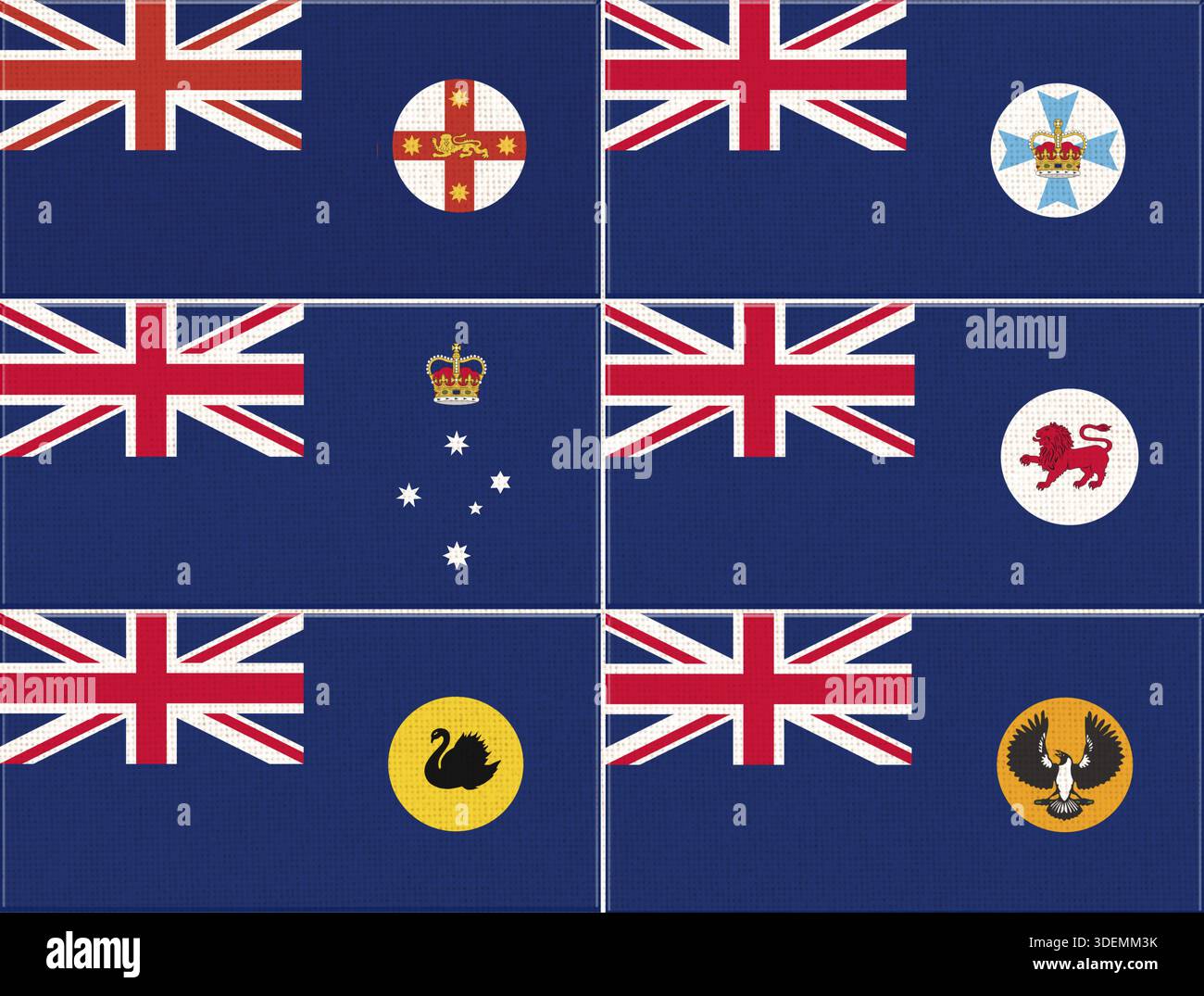 Flags of Australian states. Six State Flags. Illustration of Australian ...