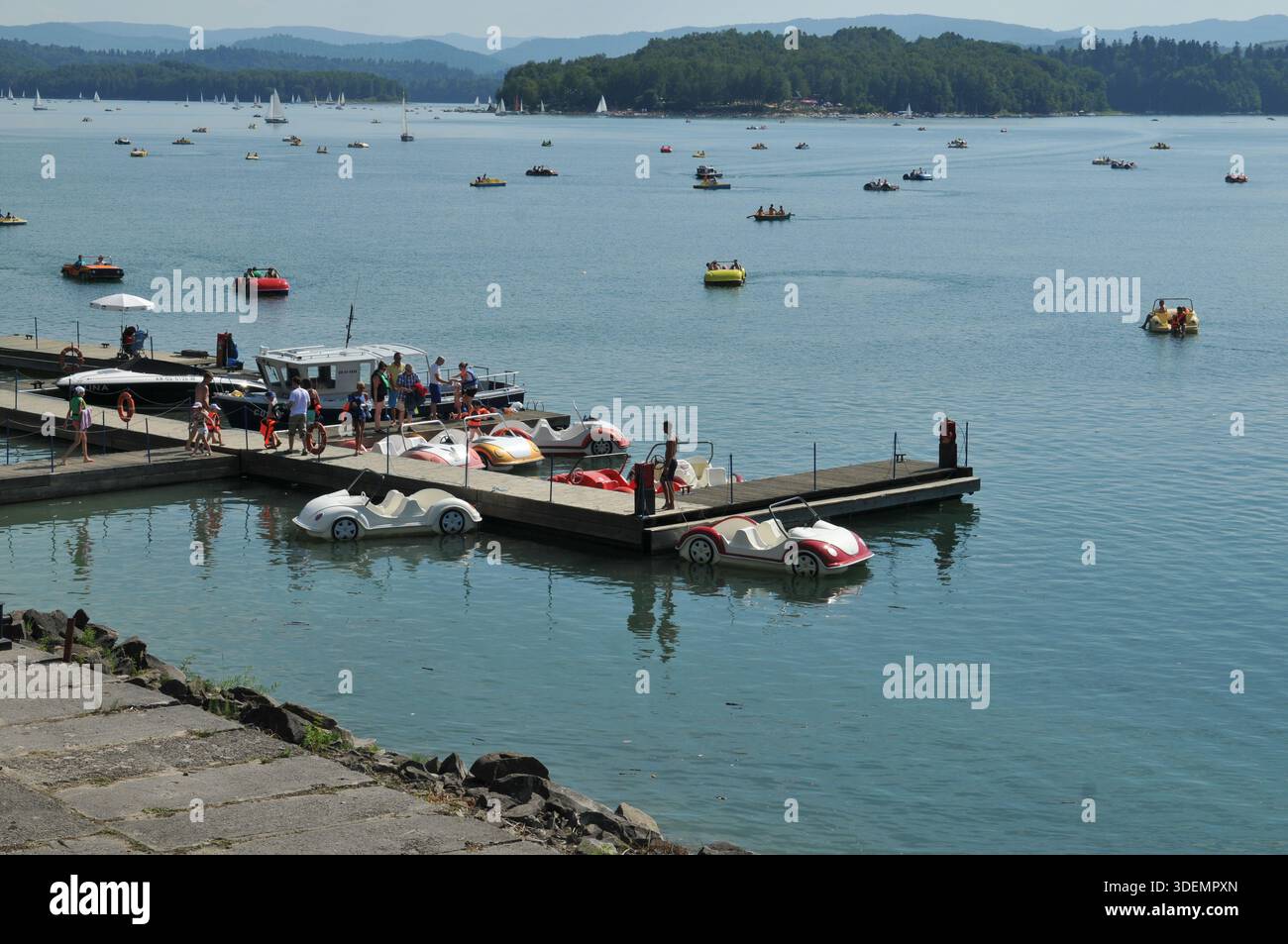 Tourists on water dam solina hi-res stock photography and images - Alamy