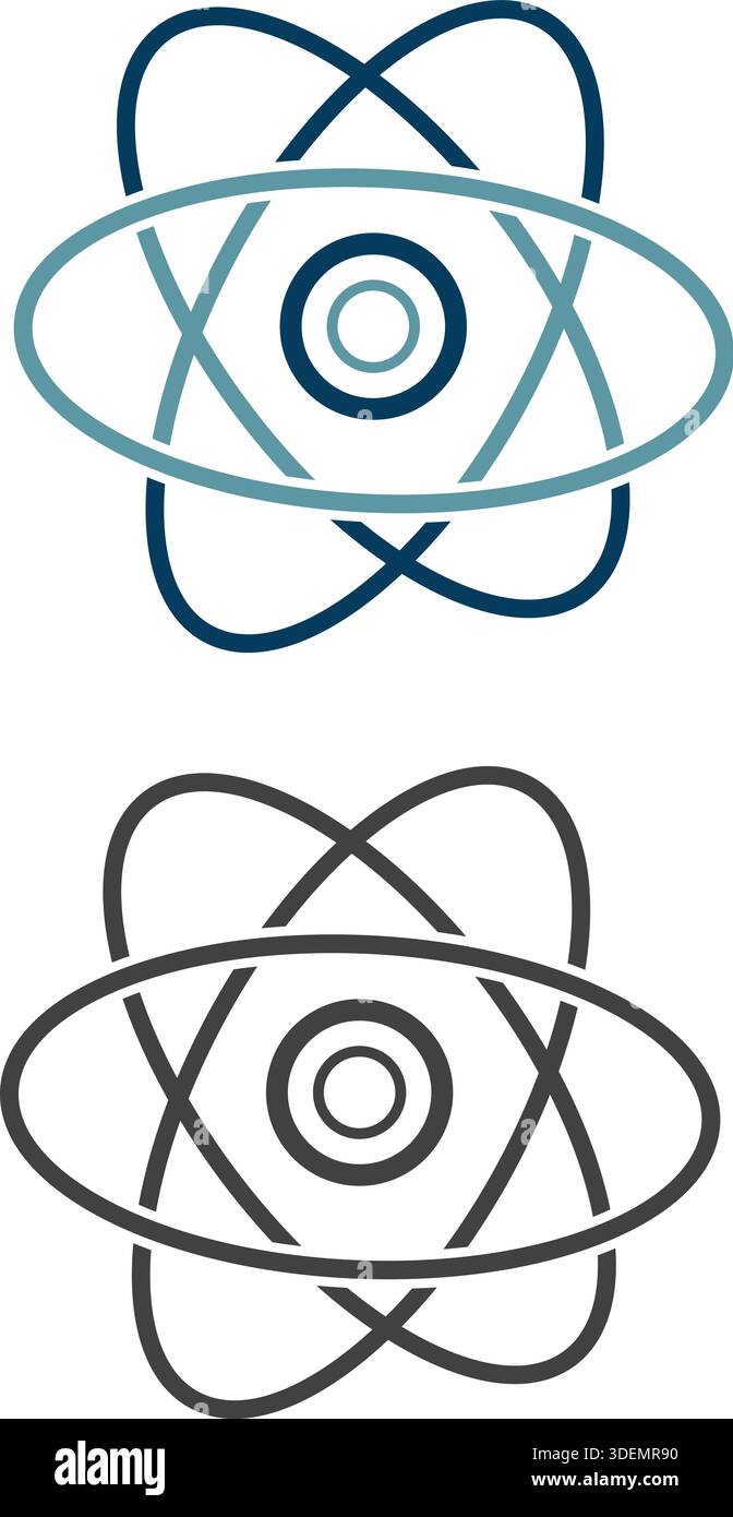 Atom vector icon three Cut Out Stock Images & Pictures - Alamy