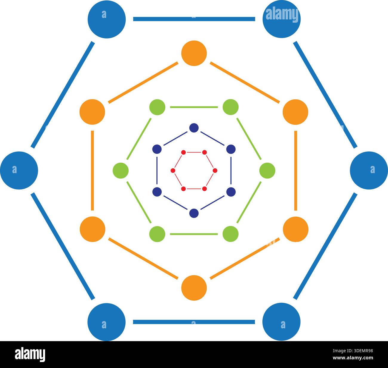 Hexagon Dot Connection Logo Template Modern Digital Vector Design Stock ...