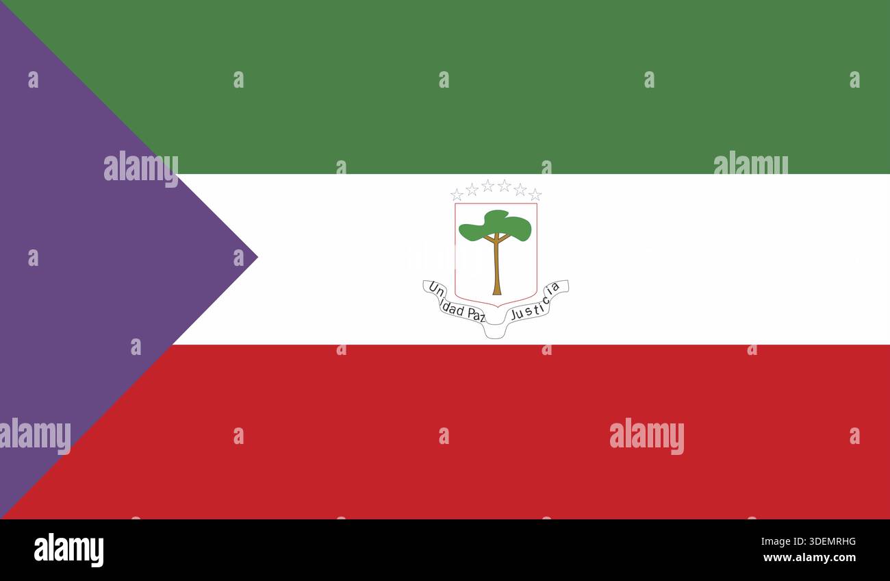 Flag of Equatorial Guinea. Equatorial Guinea flag. National symbol of ...