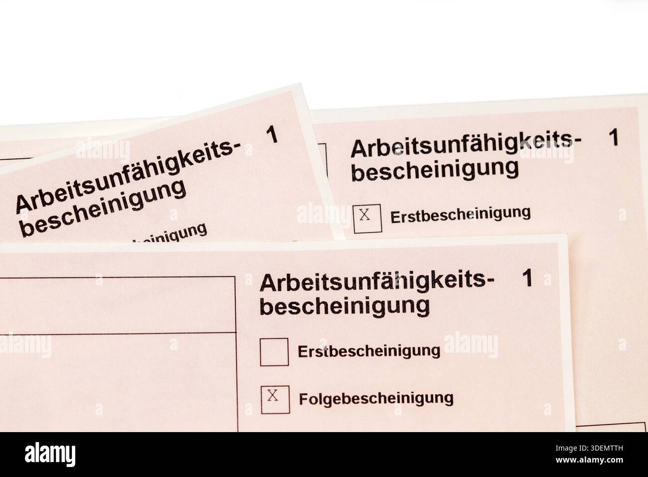 German Arbeitsunfaehigkeitsbescheinigung - sick note, Erstbescheinigung ...