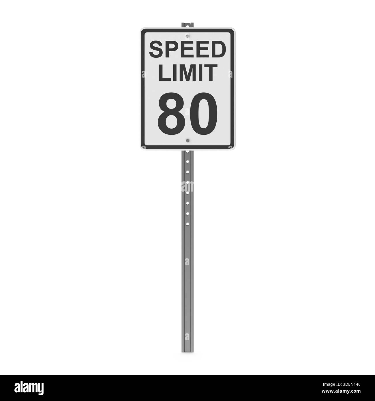 Speed Limit 80 Road Sign on a Pole Stock Photo - Alamy