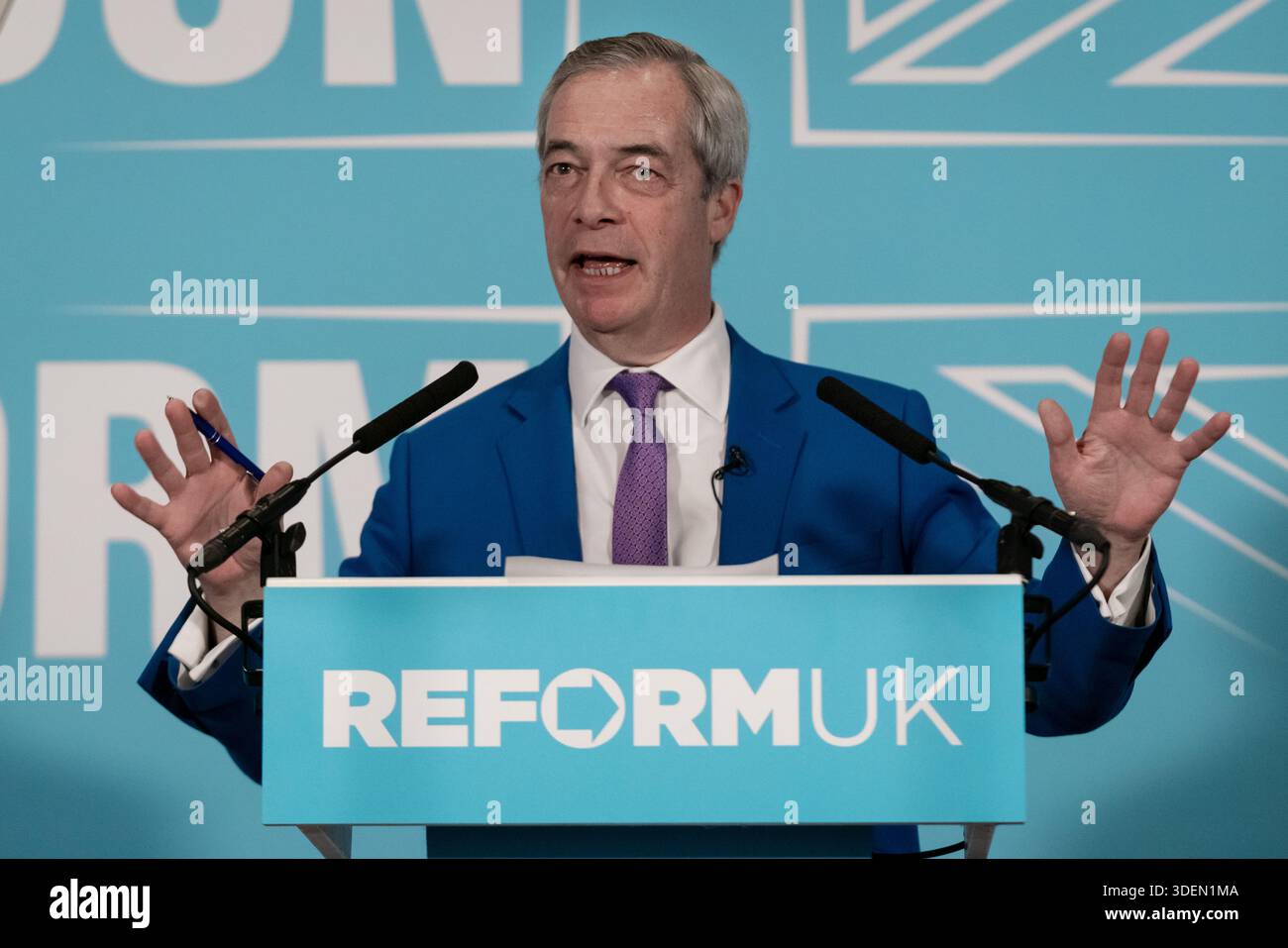 London, UK. 7th January 2026. Reform UK party leader Nigel Farage ...