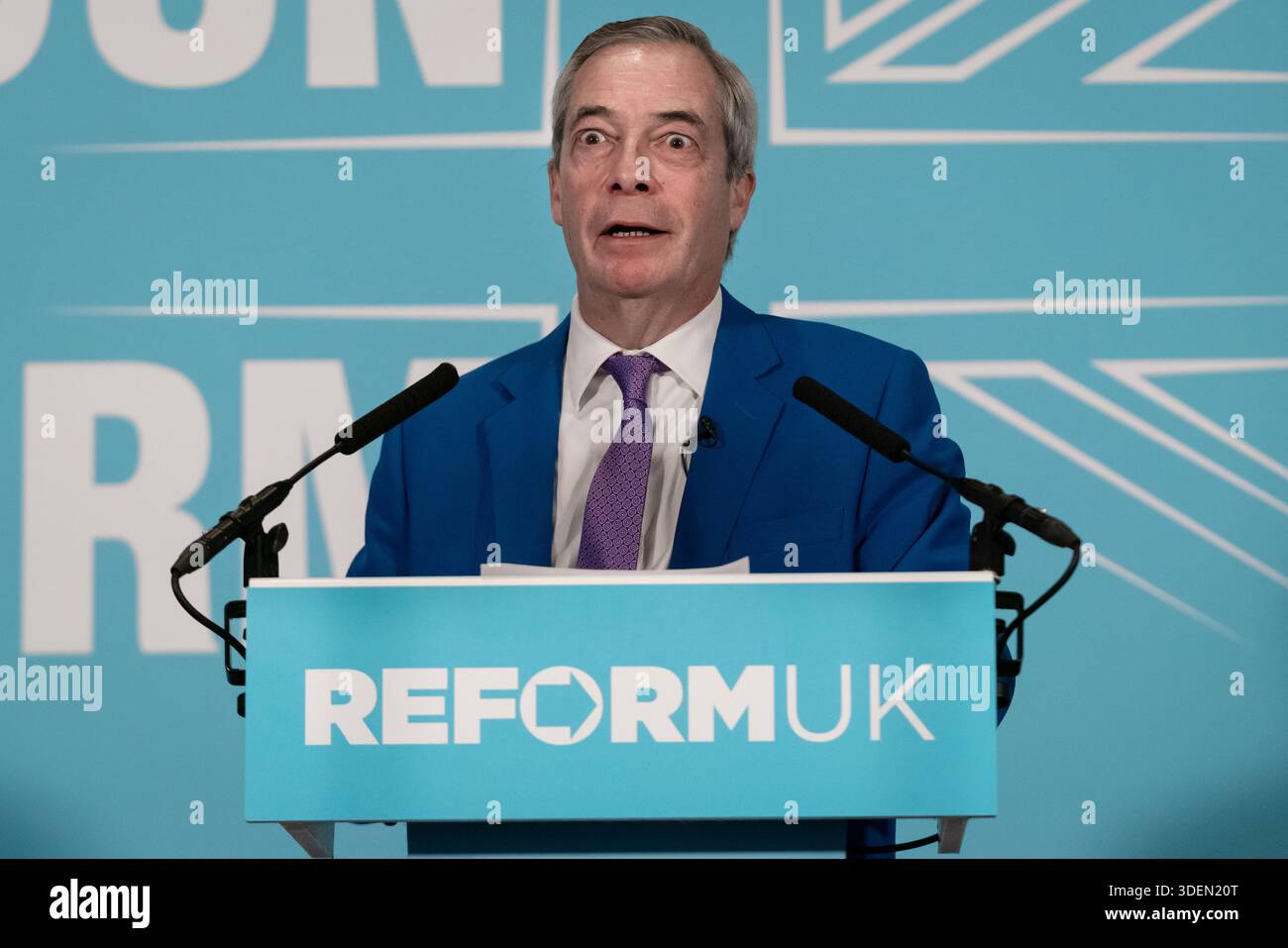 London, UK. 7th January 2026. Reform UK party leader Nigel Farage ...