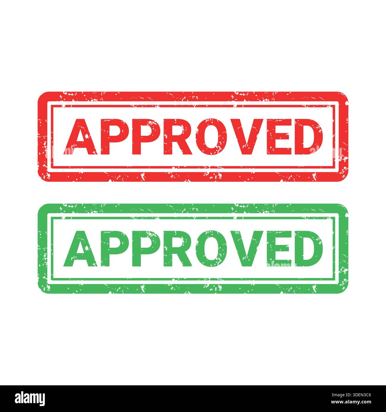 Red and approved stamp sign set with grunge vintage style vector ...