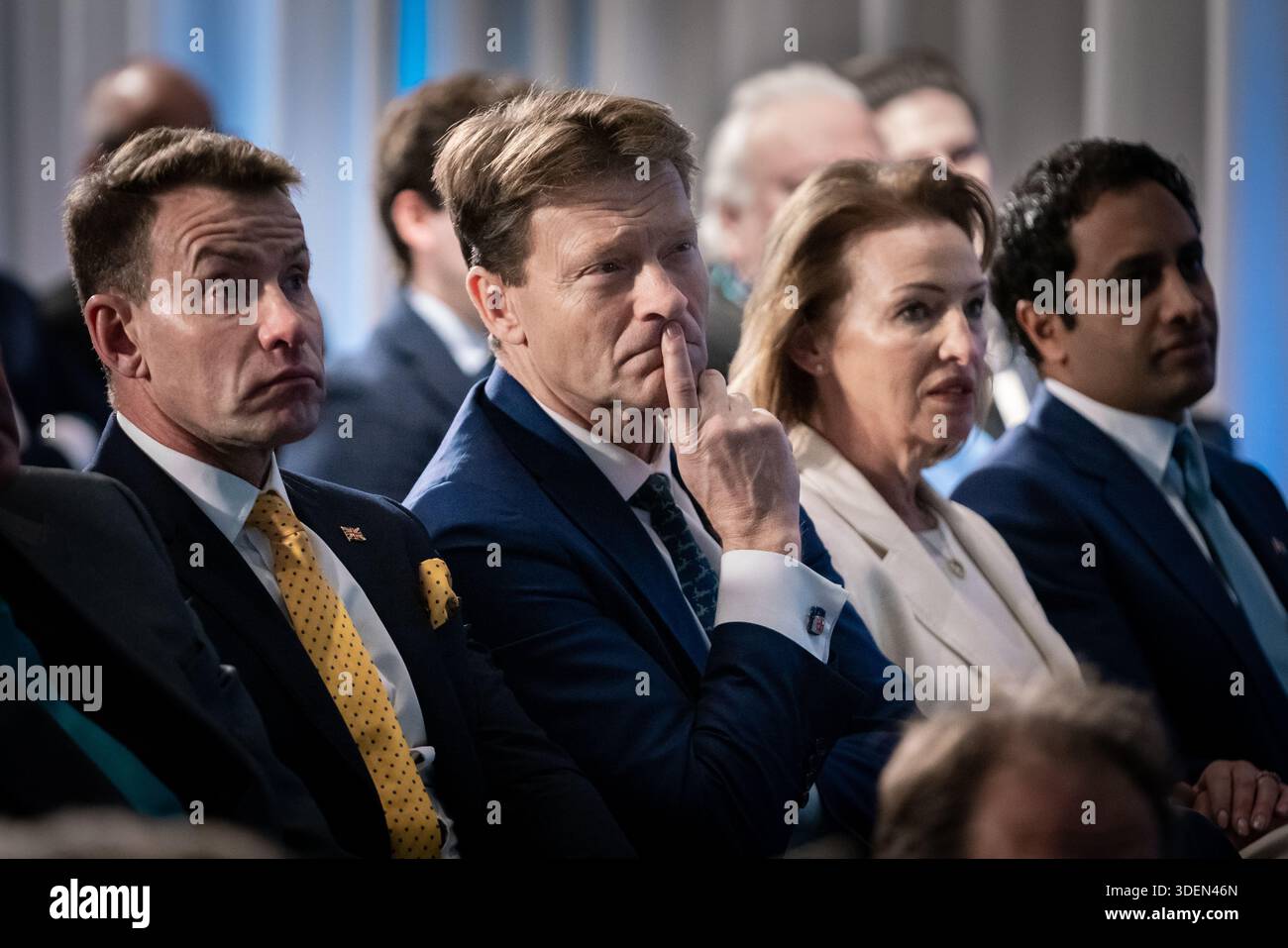 London, UK. 7th January 2026. (L-R) David Bull, Richard Tice, Sarah ...