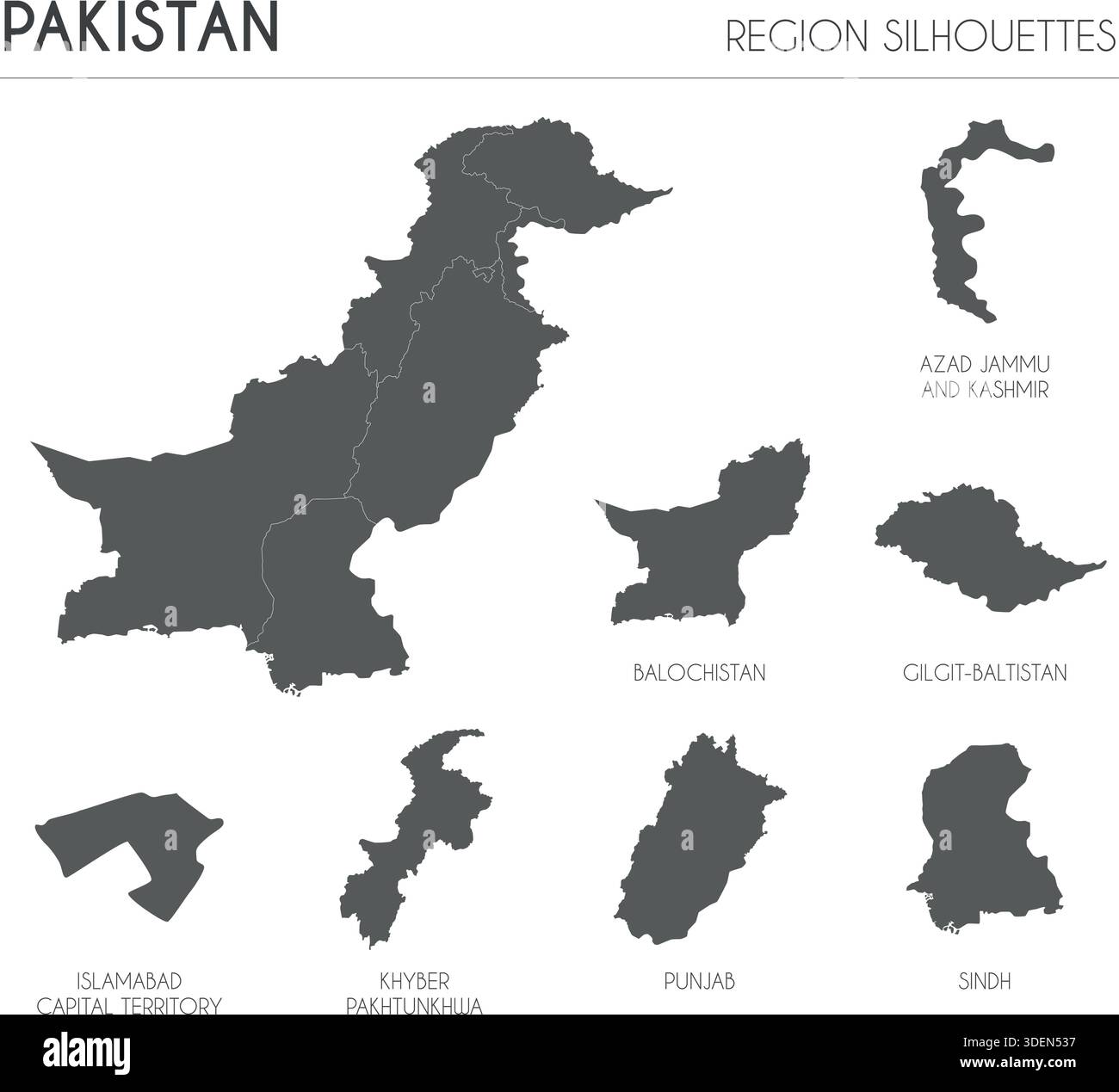 Punjab outline map isolated Cut Out Stock Images & Pictures - Alamy