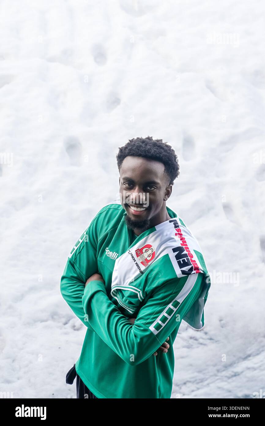 Dordrecht - Bjorn Hardley of FC Dordrecht during the contract signing ...