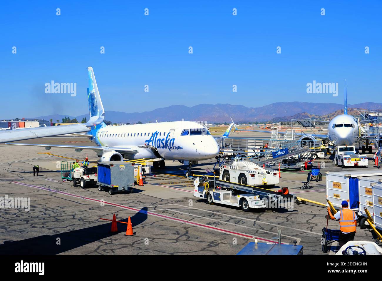 Denver, USA - December 12, 2025: Alaska Airlines airplane at the Denver ...