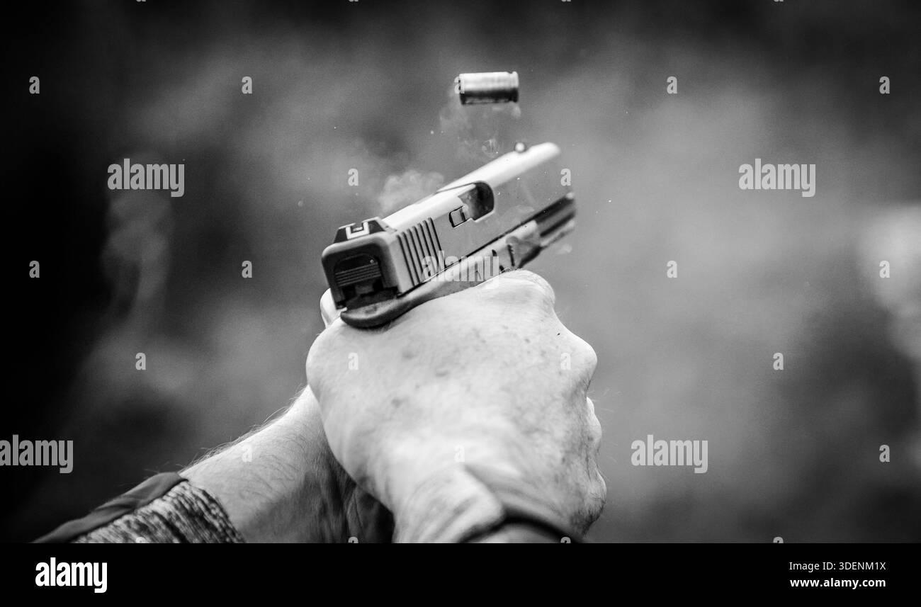First person gun Black and White Stock Photos & Images - Alamy