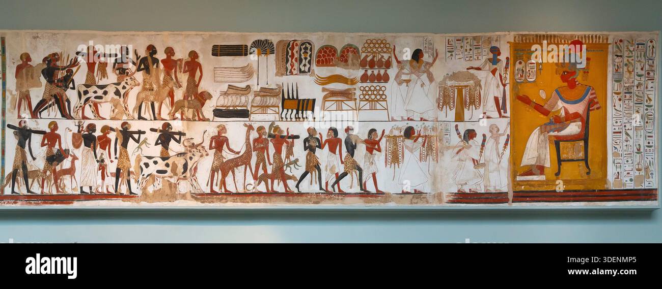 Ramesses II enthroned beneath a Canopy, receives gifts from Viceroy ...
