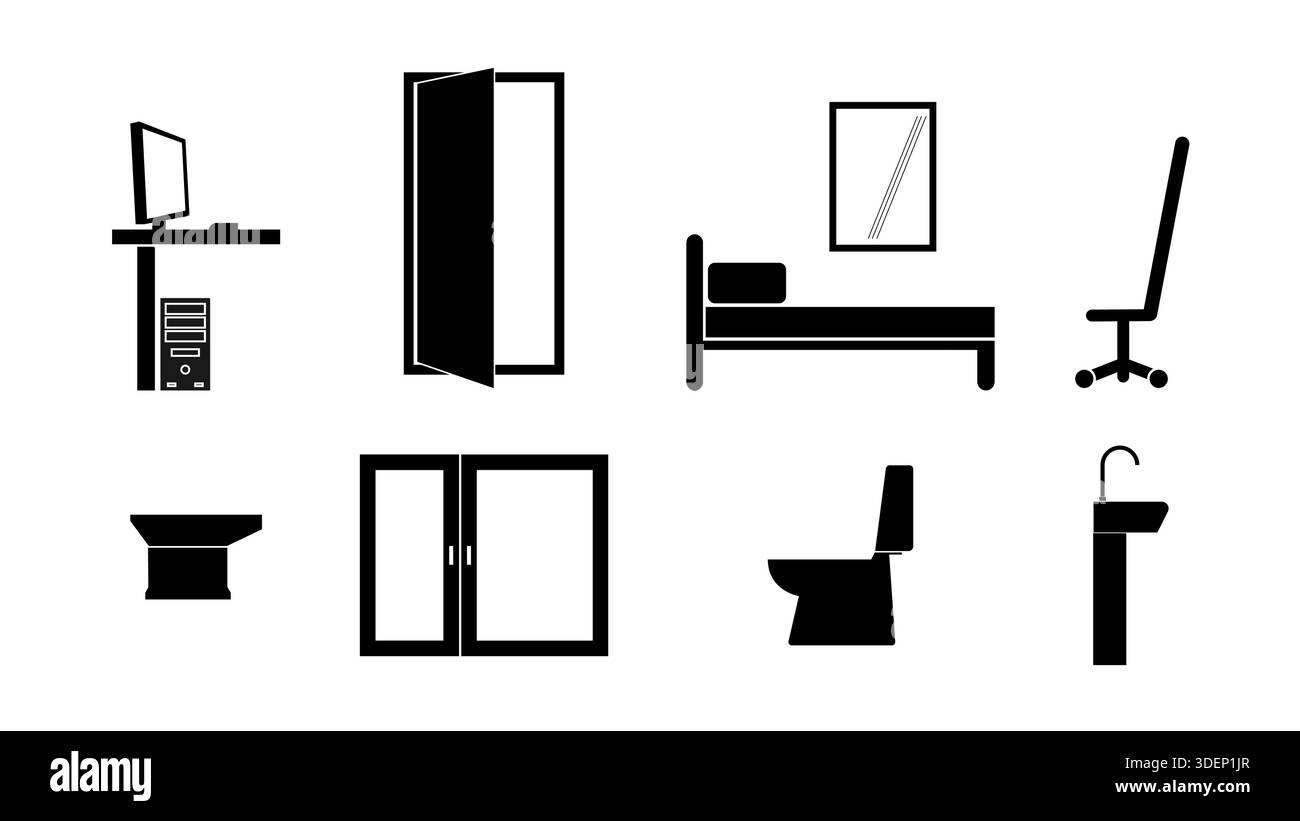 Bathroom line office Stock Vector Images - Alamy