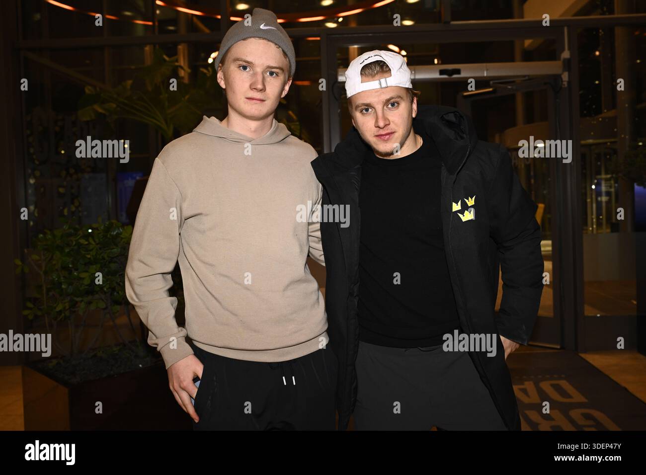 STOCKHOLM, SWEDEN 20260108Liam Danielsson and Felix Öhrqvist during a ...