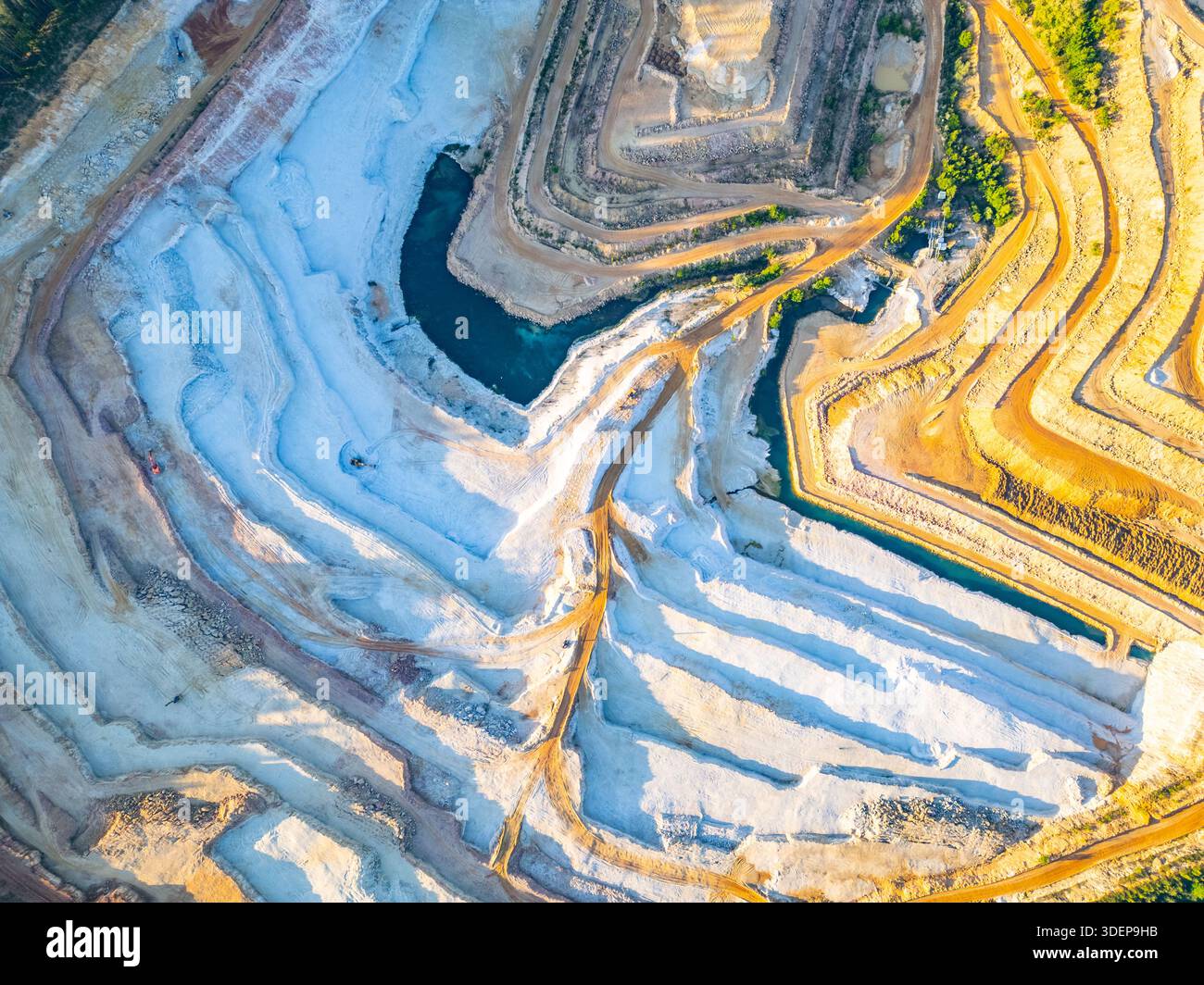 The sandstone quarry in Strelec shows patterns of excavation and mining ...