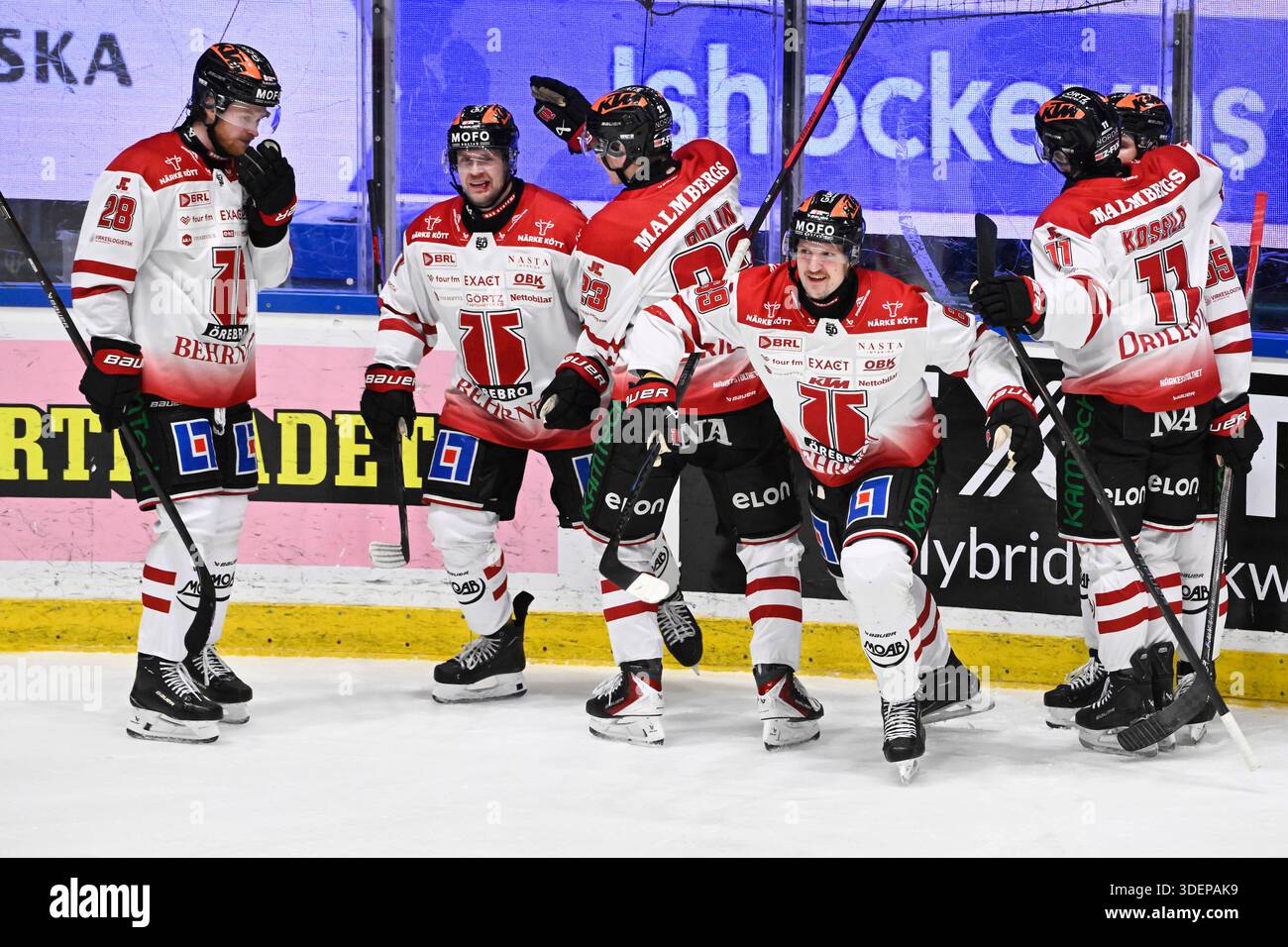 STOCKHOLM, SWEDEN 20260108Örebro cheers after 1-4 during Monday's SHL ...