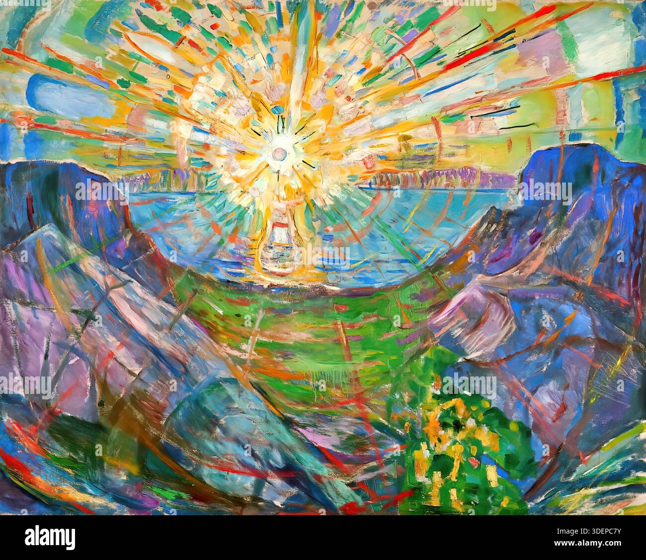 The Sun, 1910–1911, Edvard Munch, Symbolist Sunrise Mural Stock Vector ...