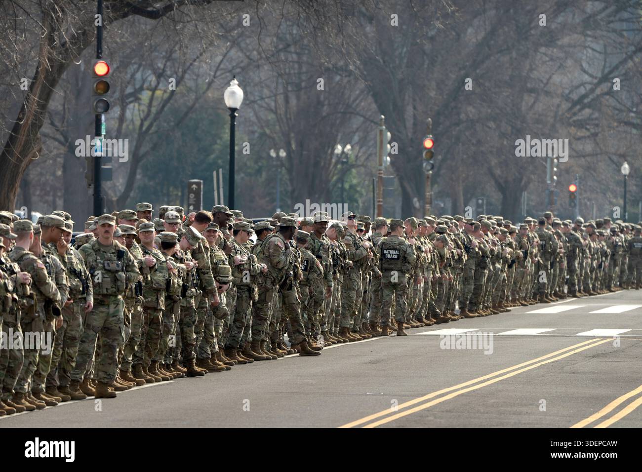 National Guard members line up before the body of Metropolitan Police ...