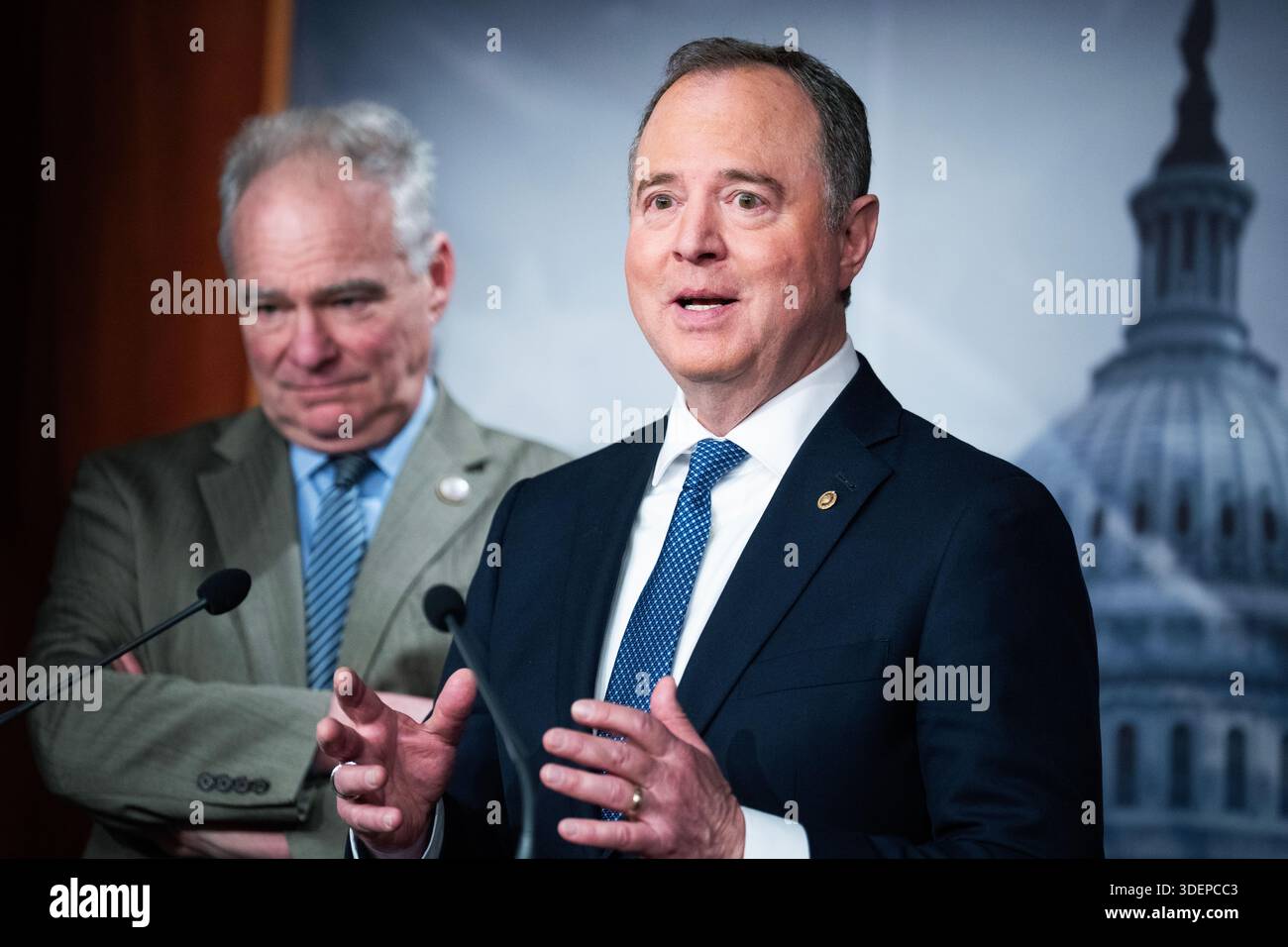 UNITED STATES - JANUARY 8: Sens. Adam Schiff, D-Calif., right, and Tim ...