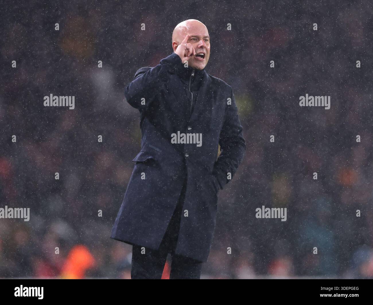 London, England, 8th January 2026. Arne Slot manager of Liverpool on ...