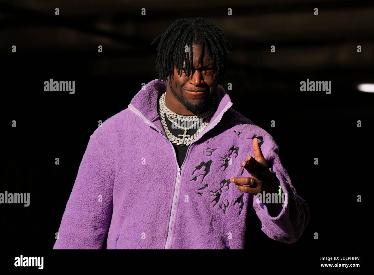 Cincinnati Bengals linebacker Demetrius Knight Jr. (44) arrives prior ...