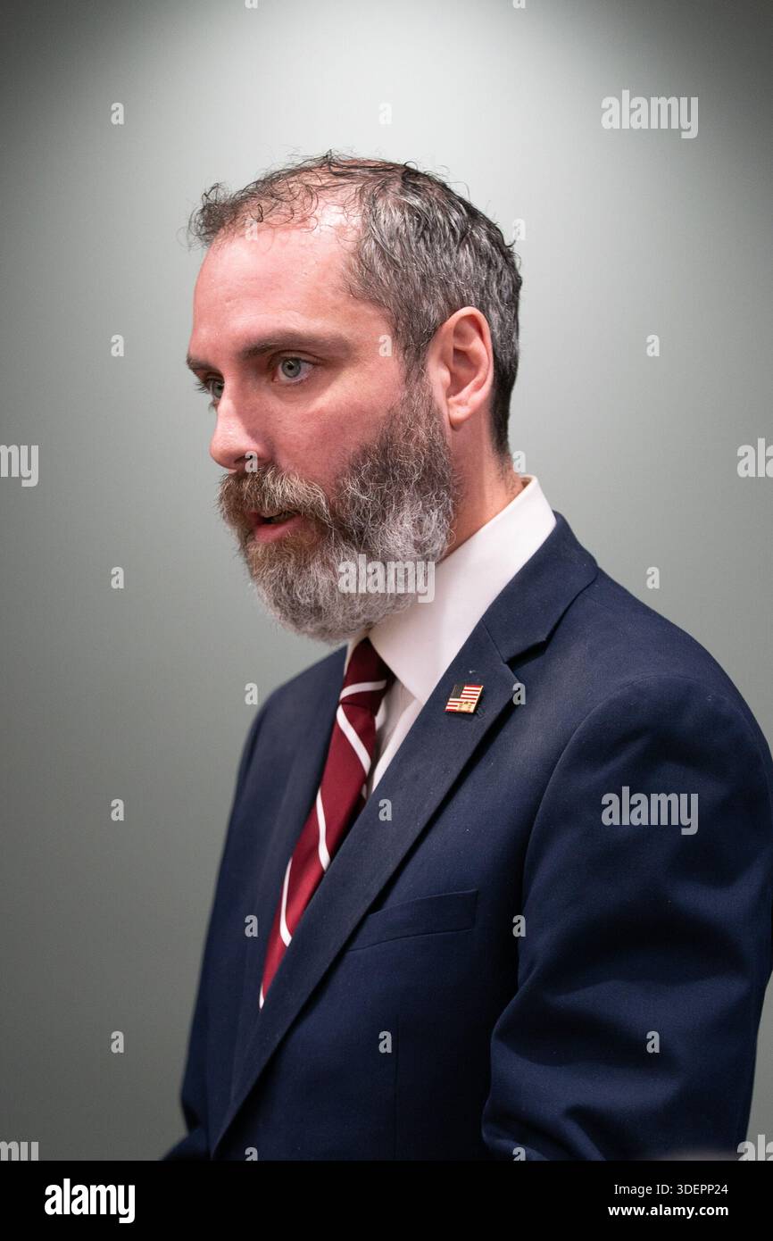 White House official Josh Fisher speaks during a National Capitol ...