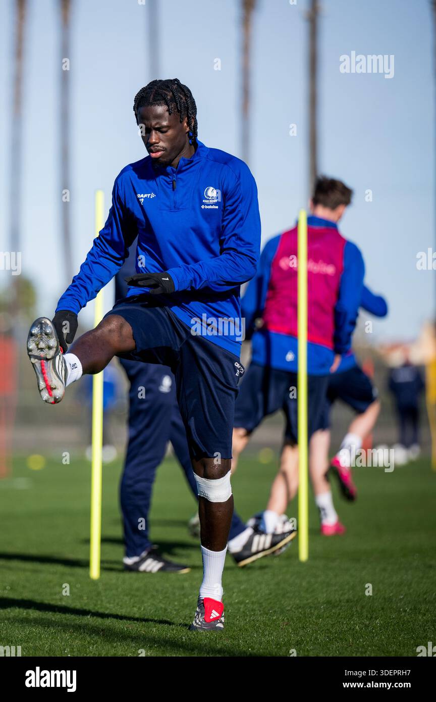 Gent's Leonardo Lopes pictured in action during the winter training ...