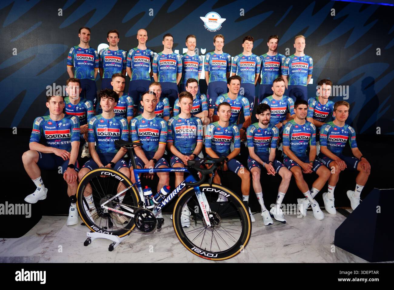 Soudal Quick-Step riders pictured during the team presentation of the ...