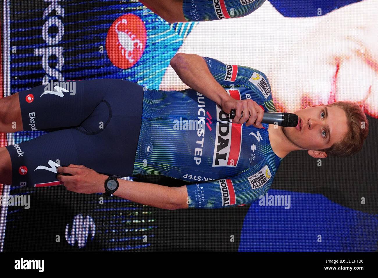 Belgian Ilan Van Wilder pictured during the team presentation of the ...