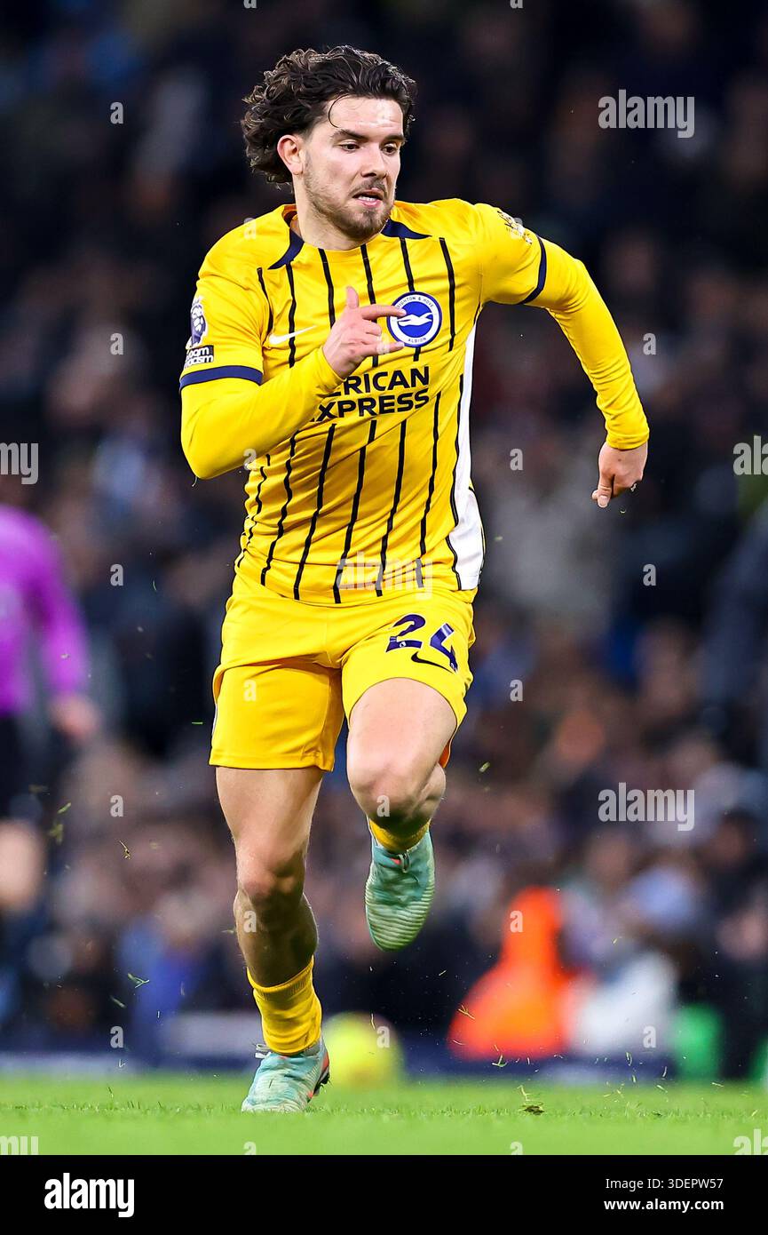 Ferdi Kadıoğlu of Brighton and Hove Albion during the Manchester City v ...