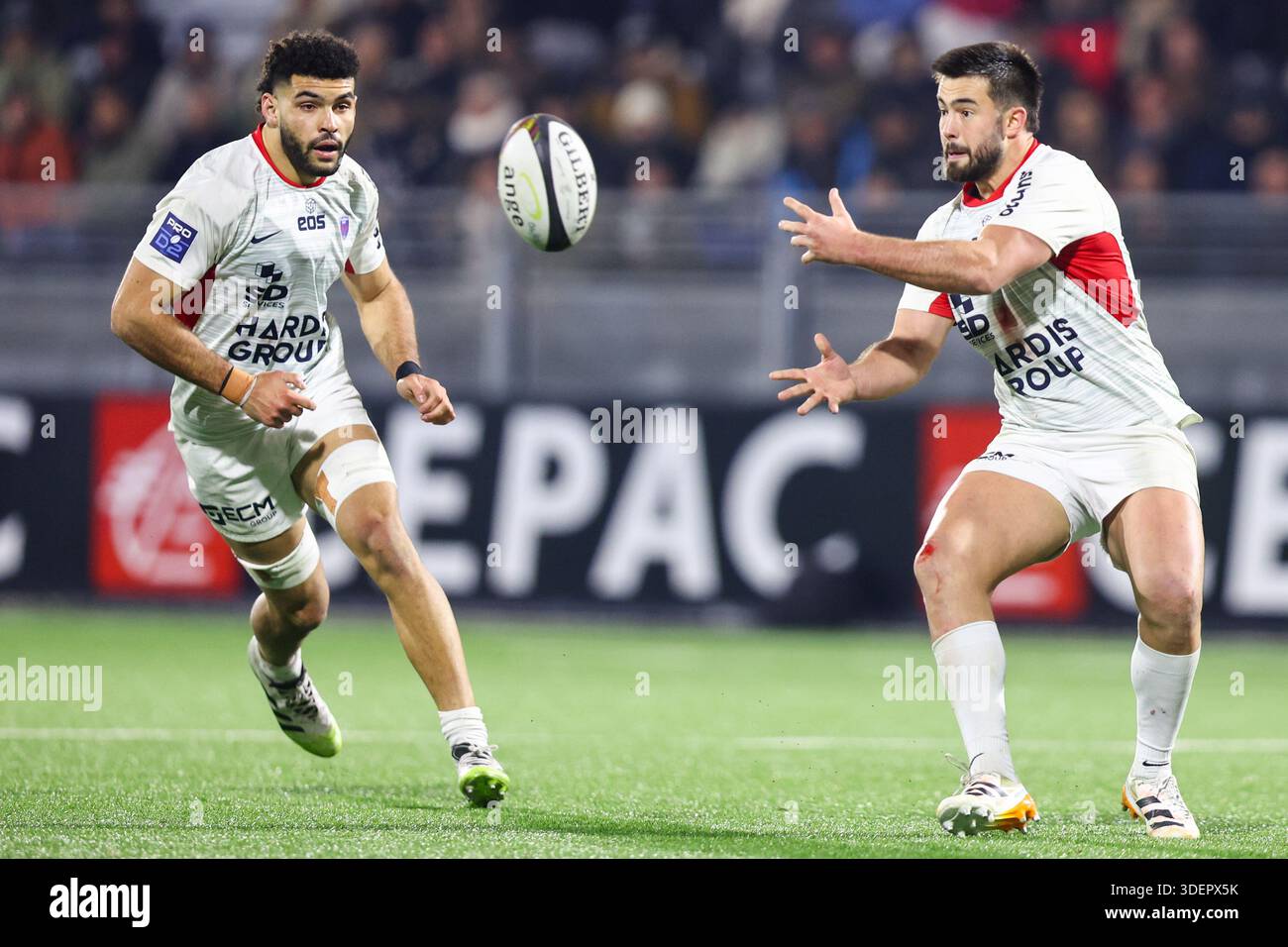 Romain FUSIER of Grenoble with Mathis BARET of Grenoble during the Pro ...
