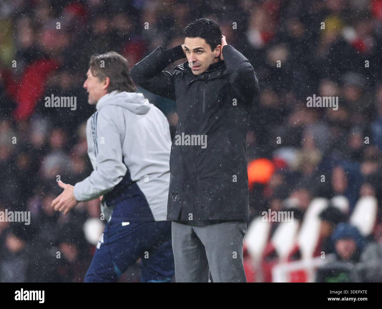 London, England, 8th January 2026. A frustrated Mikel Arteta manager of ...