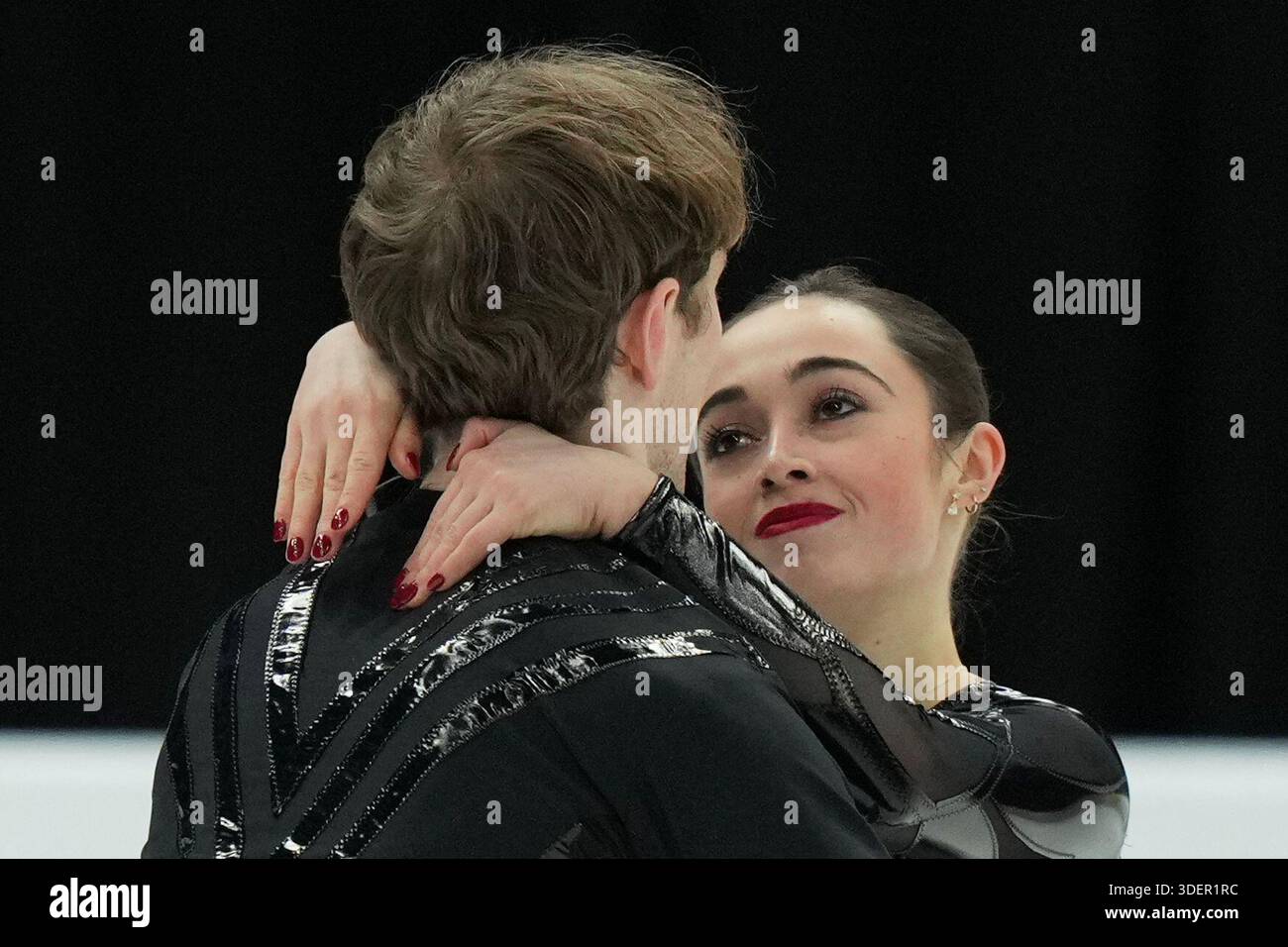 Isabella Flores and Linus Colmor Jepsen compete during the ice dance ...