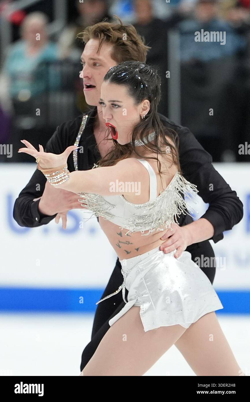 Raffaella Koncius and Alexey Shchepetov compete during the ice dance ...