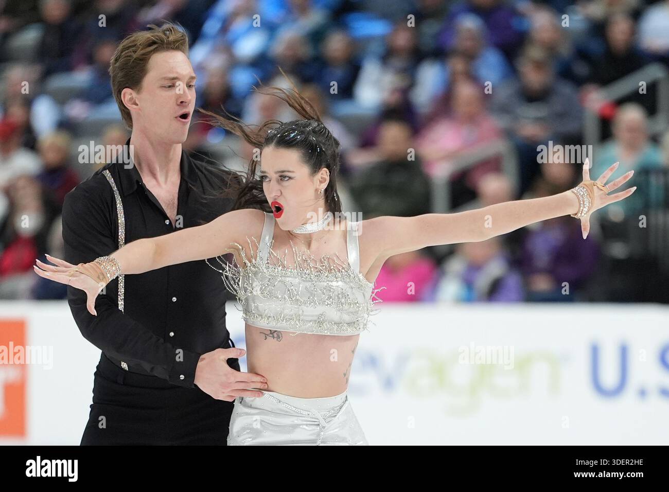 Raffaella Koncius and Alexey Shchepetov compete during the ice dance ...