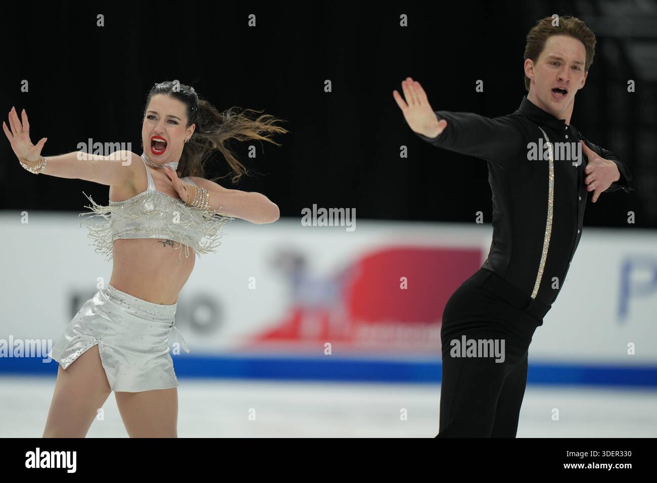 Raffaella Koncius and Alexey Shchepetov compete during the ice dance ...