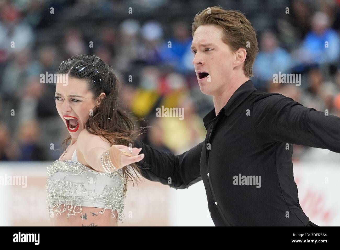Raffaella Koncius and Alexey Shchepetov compete during the ice dance ...