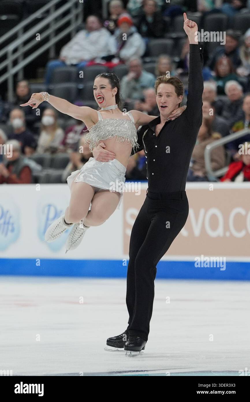 Raffaella Koncius and Alexey Shchepetov compete during the ice dance ...