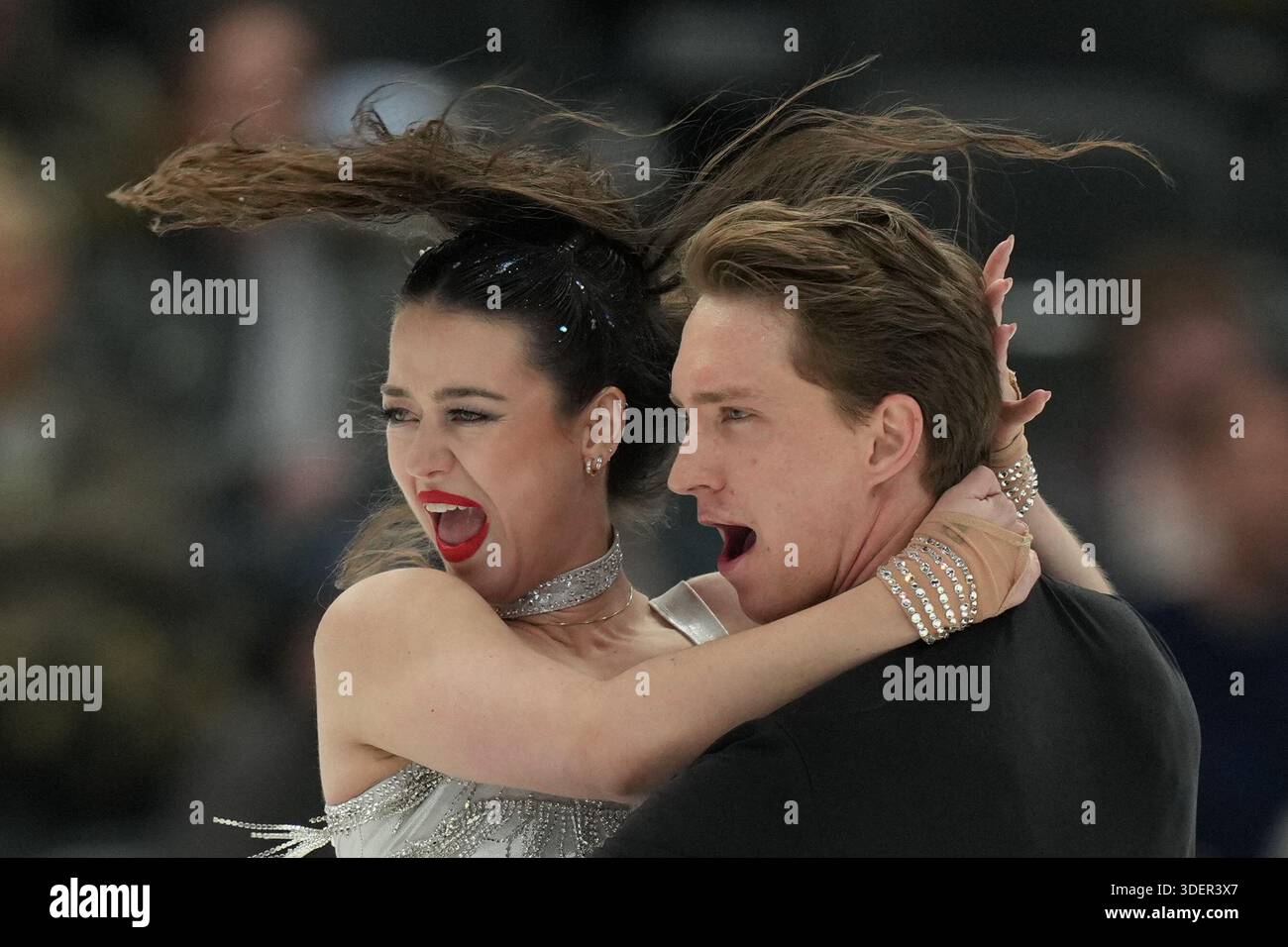 Raffaella Koncius and Alexey Shchepetov compete during the ice dance ...