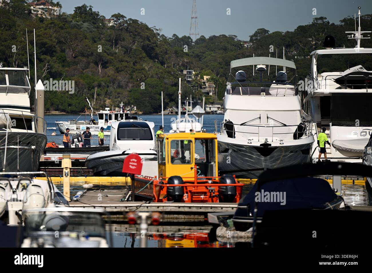 A general view of the aftermath of a marina fire at The Spit ﻿Marina in ...