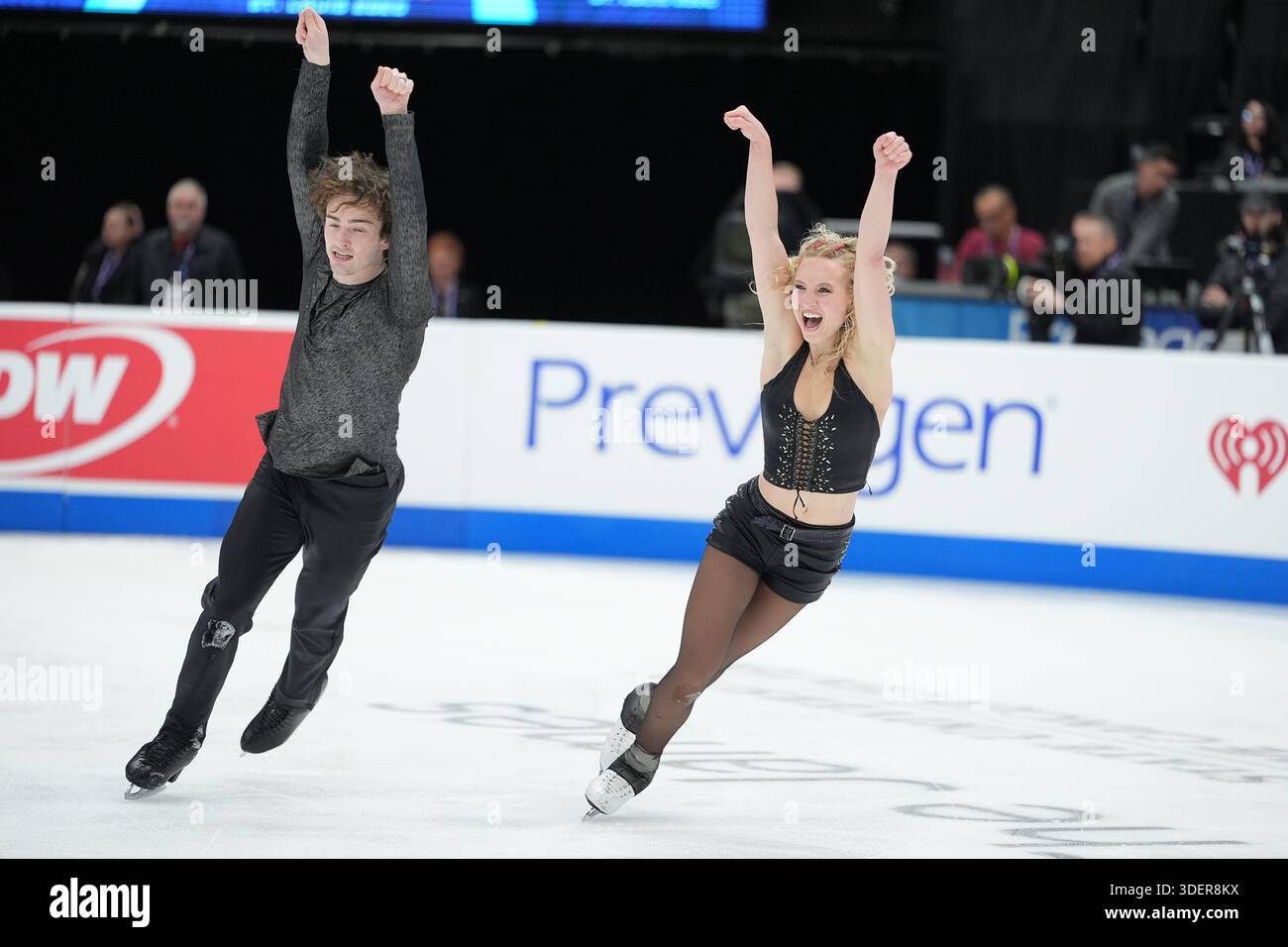 Eva Pate and Logan Bye compete during the ice dance competition at the ...
