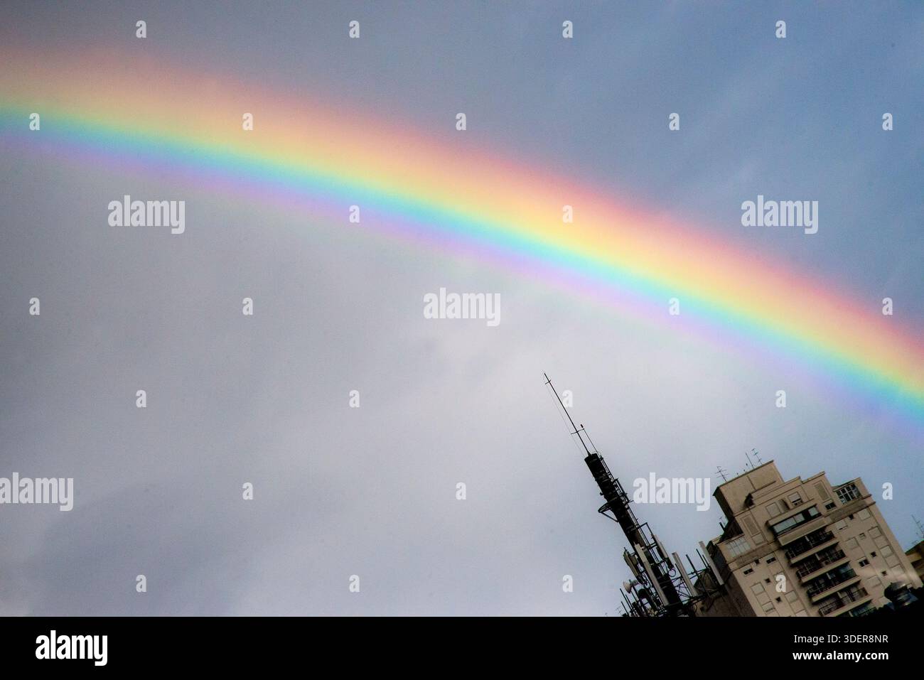 A rainbow appears after the rain over neighborhood Mooca in SP on ...