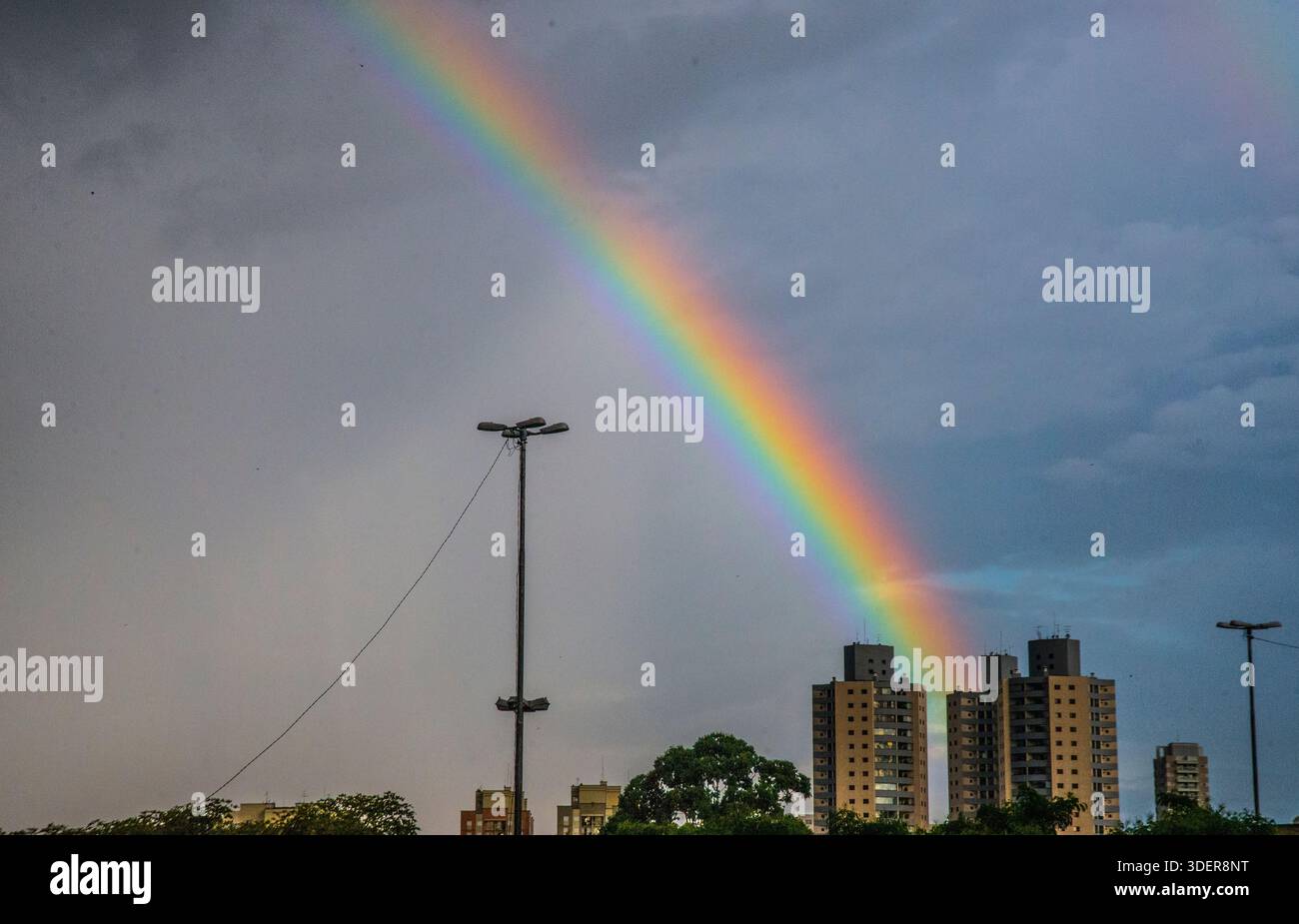 A rainbow appears after the rain over neighborhood Mooca in SP on ...