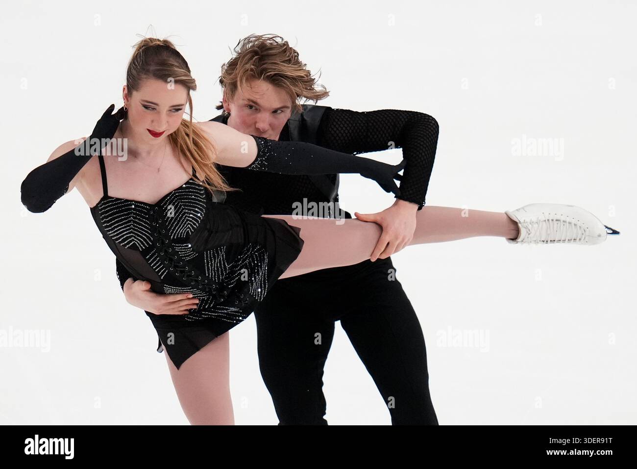 Emily Bratti and Ian Somerville compete during the ice dance ...