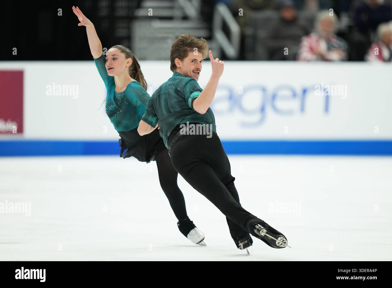 Oona Brown and Gage Brown compete during the ice dance competition at ...