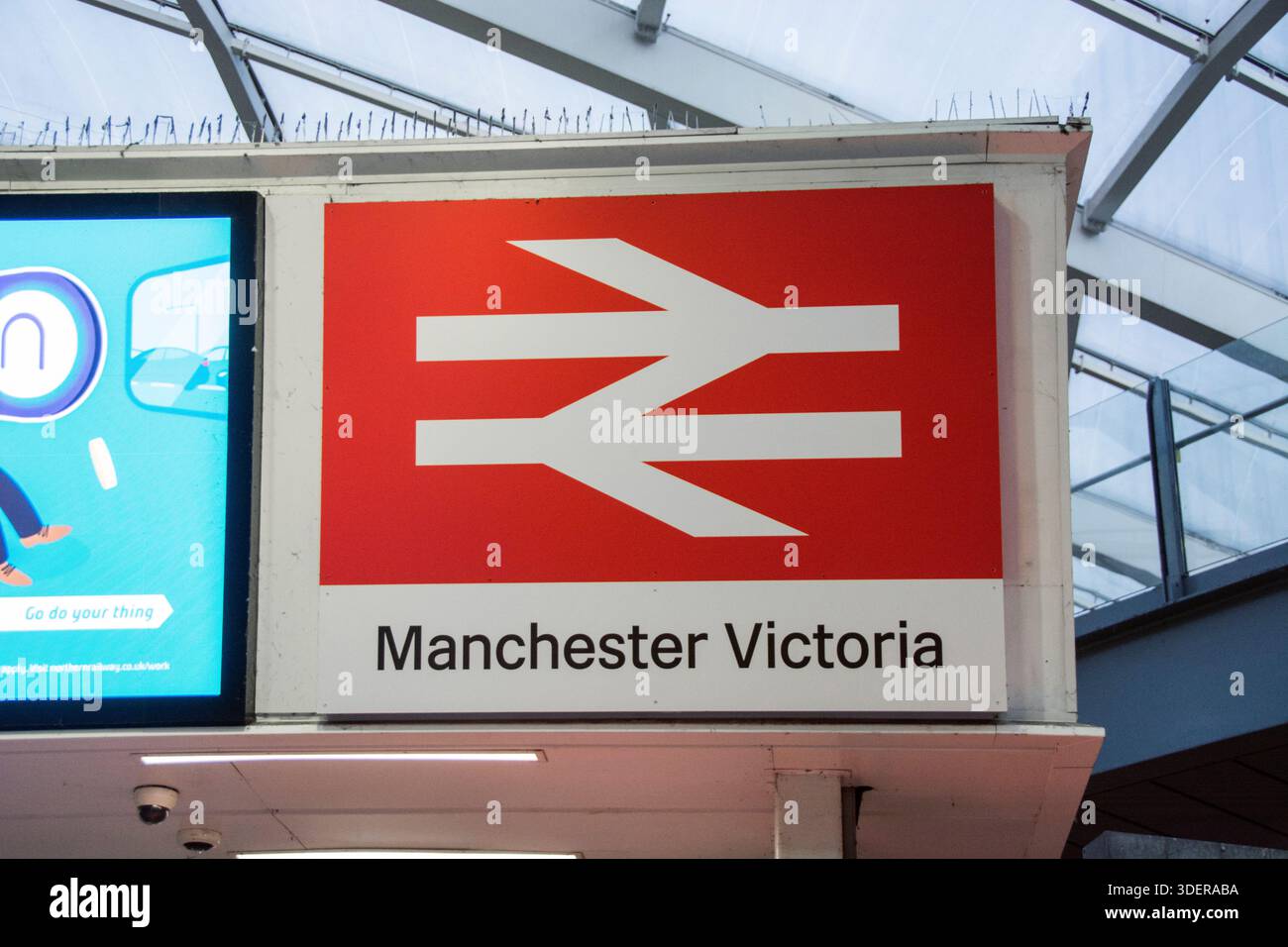 Manchester Victoria Station sign Stock Photo - Alamy