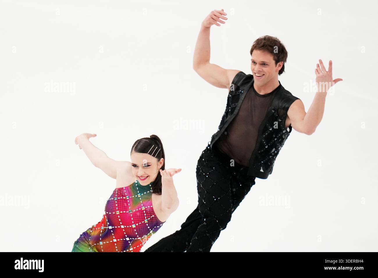Caroline Green and Michael Parsons compete during the ice dance ...