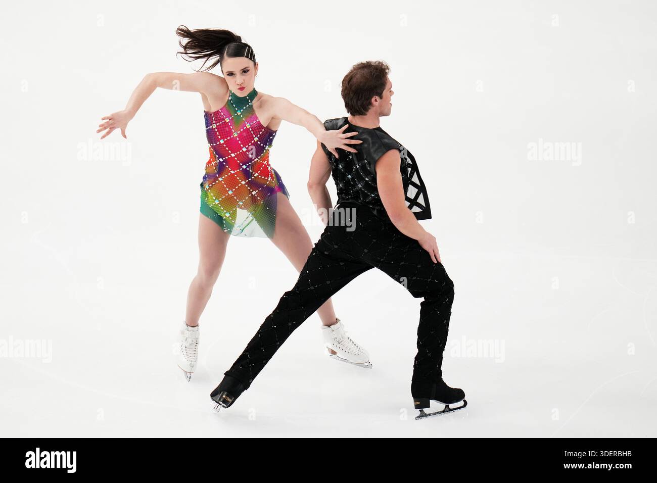 Caroline Green and Michael Parsons compete during the ice dance ...