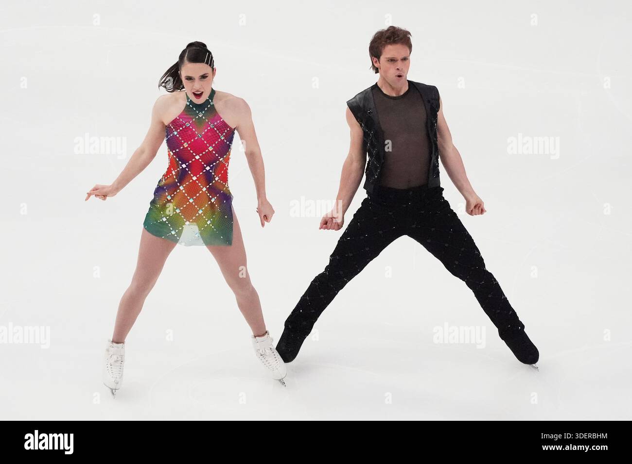 Caroline Green and Michael Parsons compete during the ice dance ...